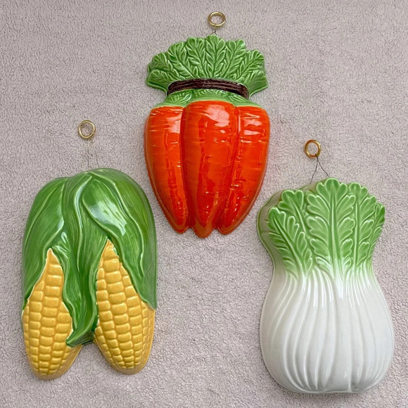 Wall Decor | Vintage 7s Porcelain Vegetable Wall ...